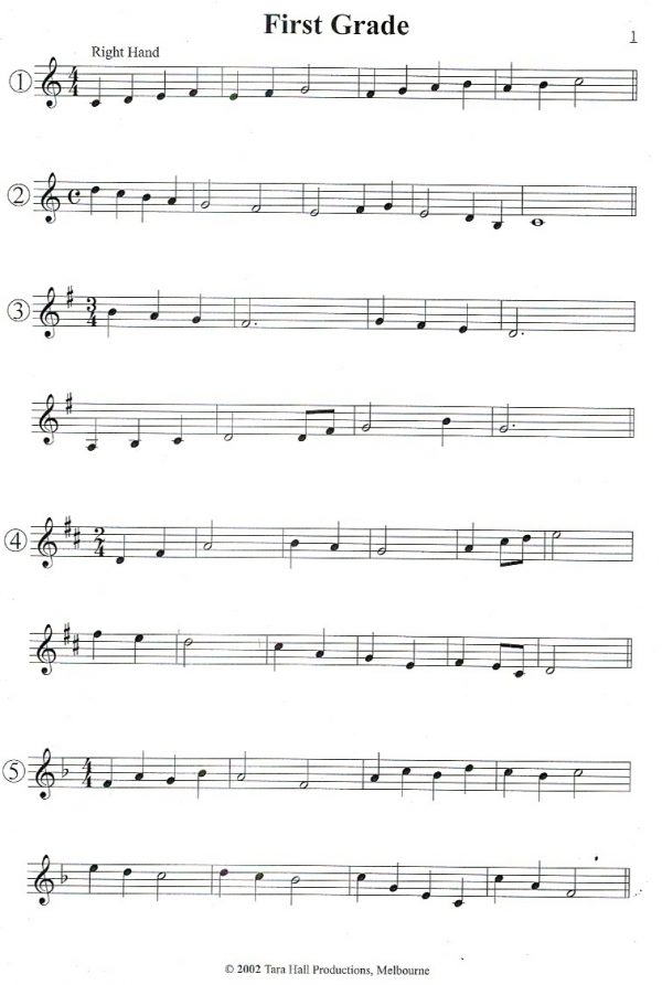 Sight Reading Examples For Harp First Grade To Eighth Grade Anderson M 